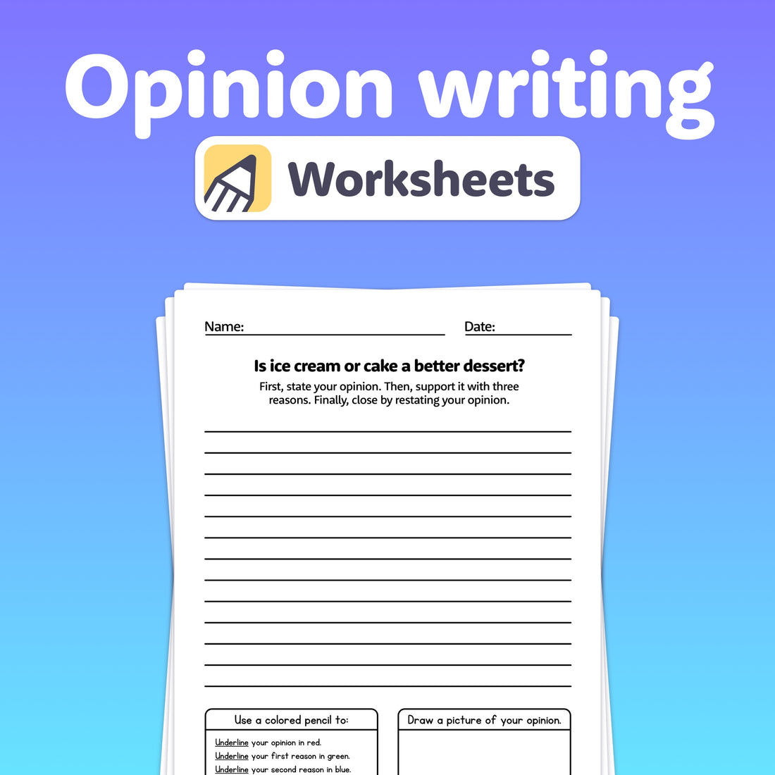 Opinion Writing Worksheets (Printable PDF) – That Little Robot