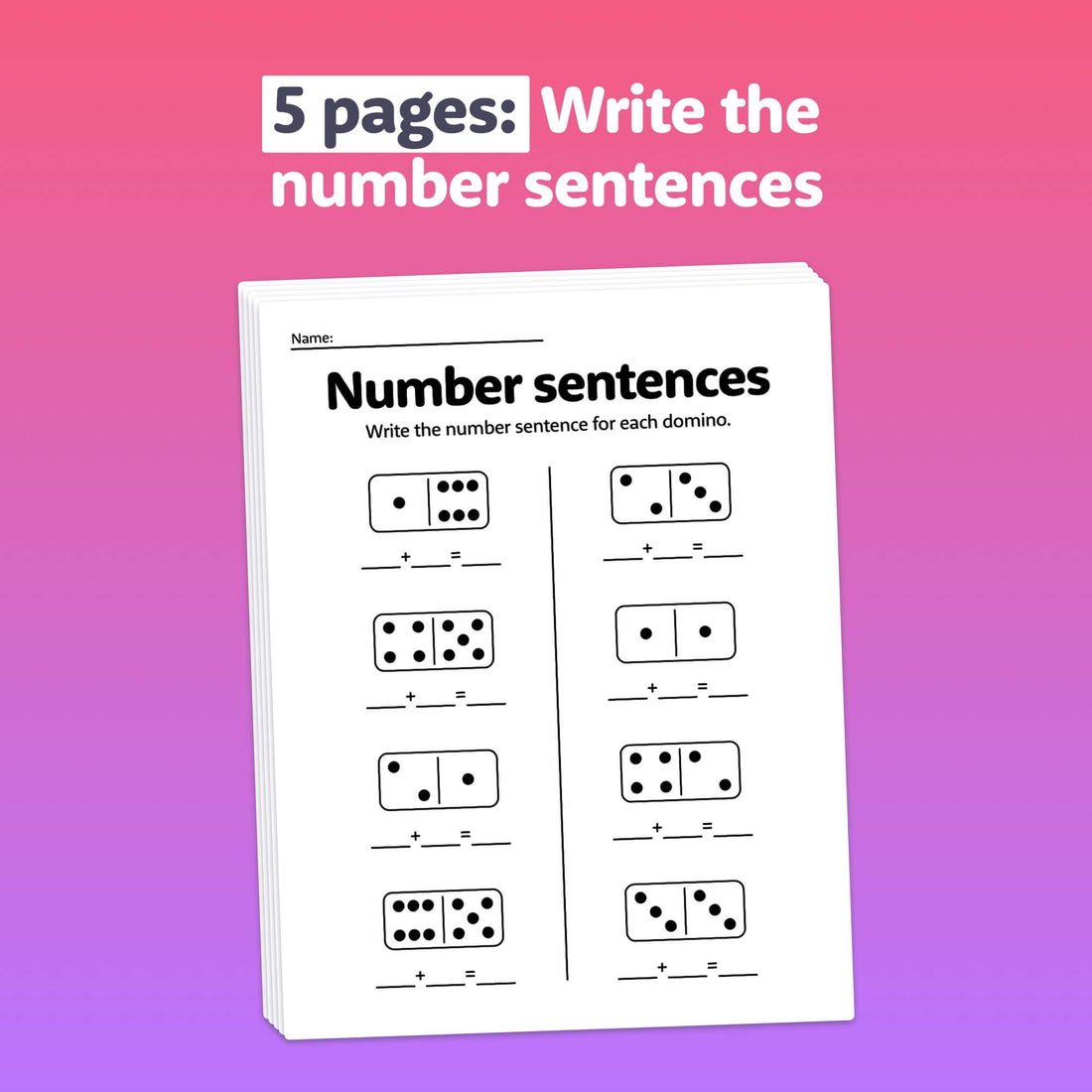 Domino Addition Worksheets (Printable PDF) – That Little Robot