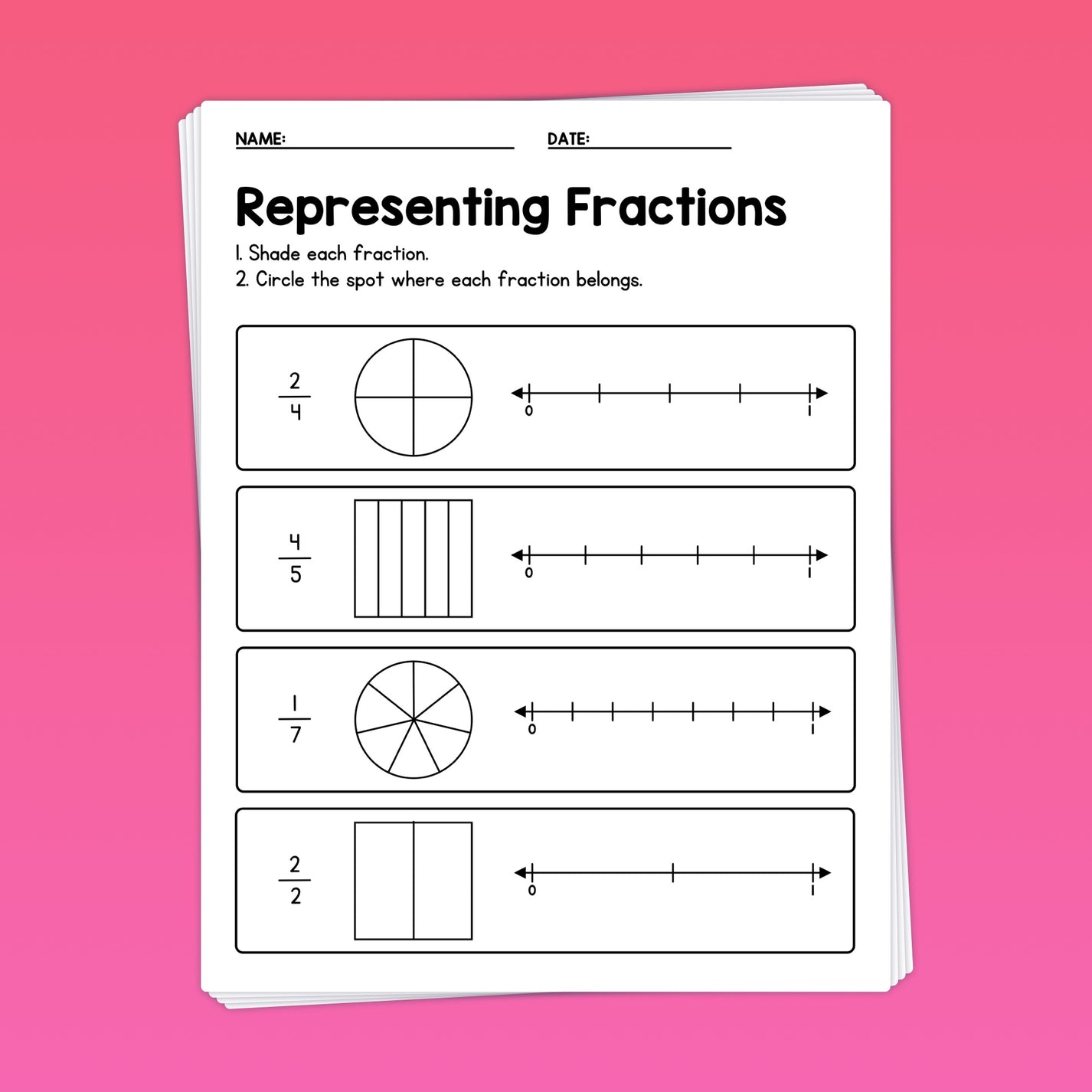 Fraction Worksheets (Printable PDF) – That Little Robot