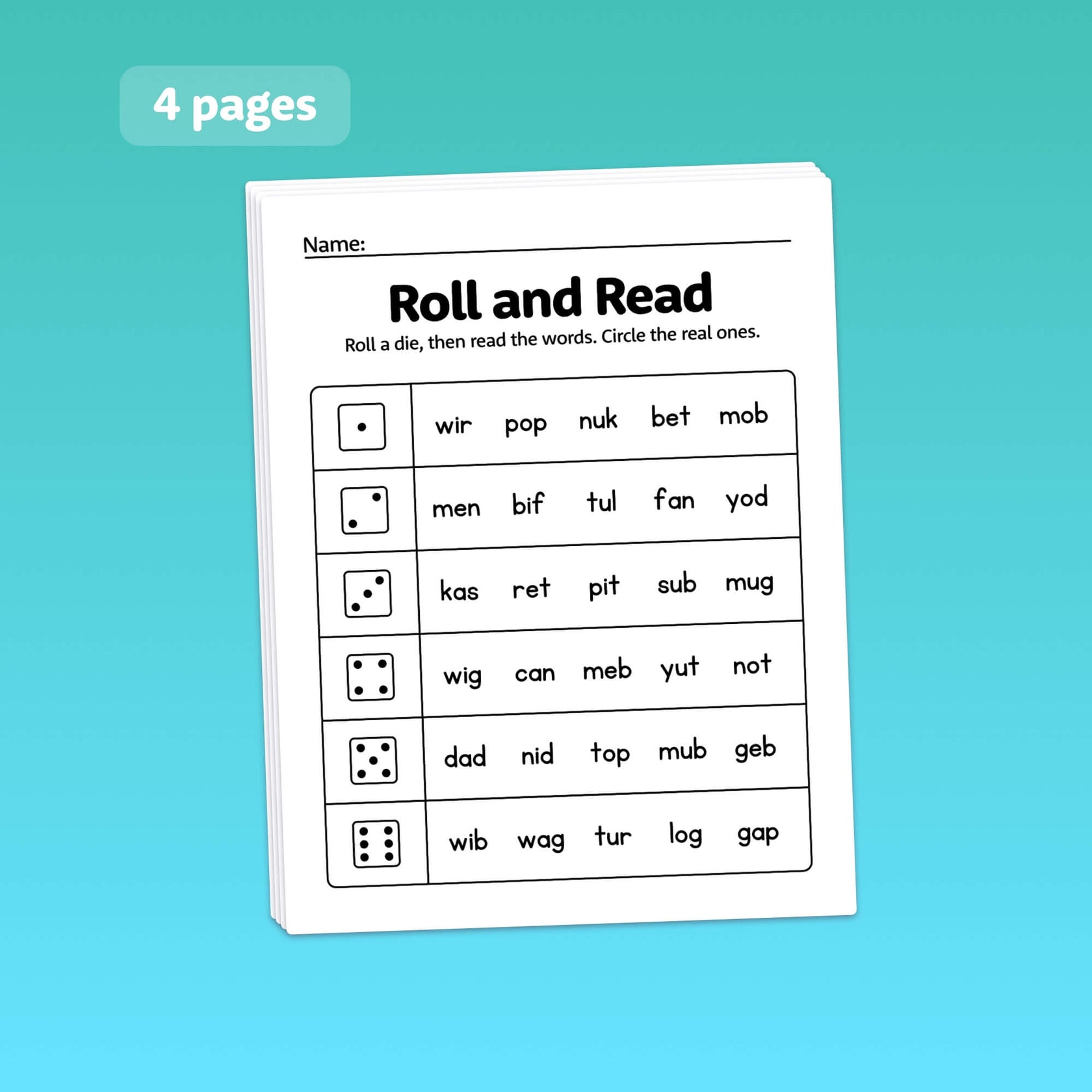 CVC Words: Real or Nonsense Worksheets – That Little Robot