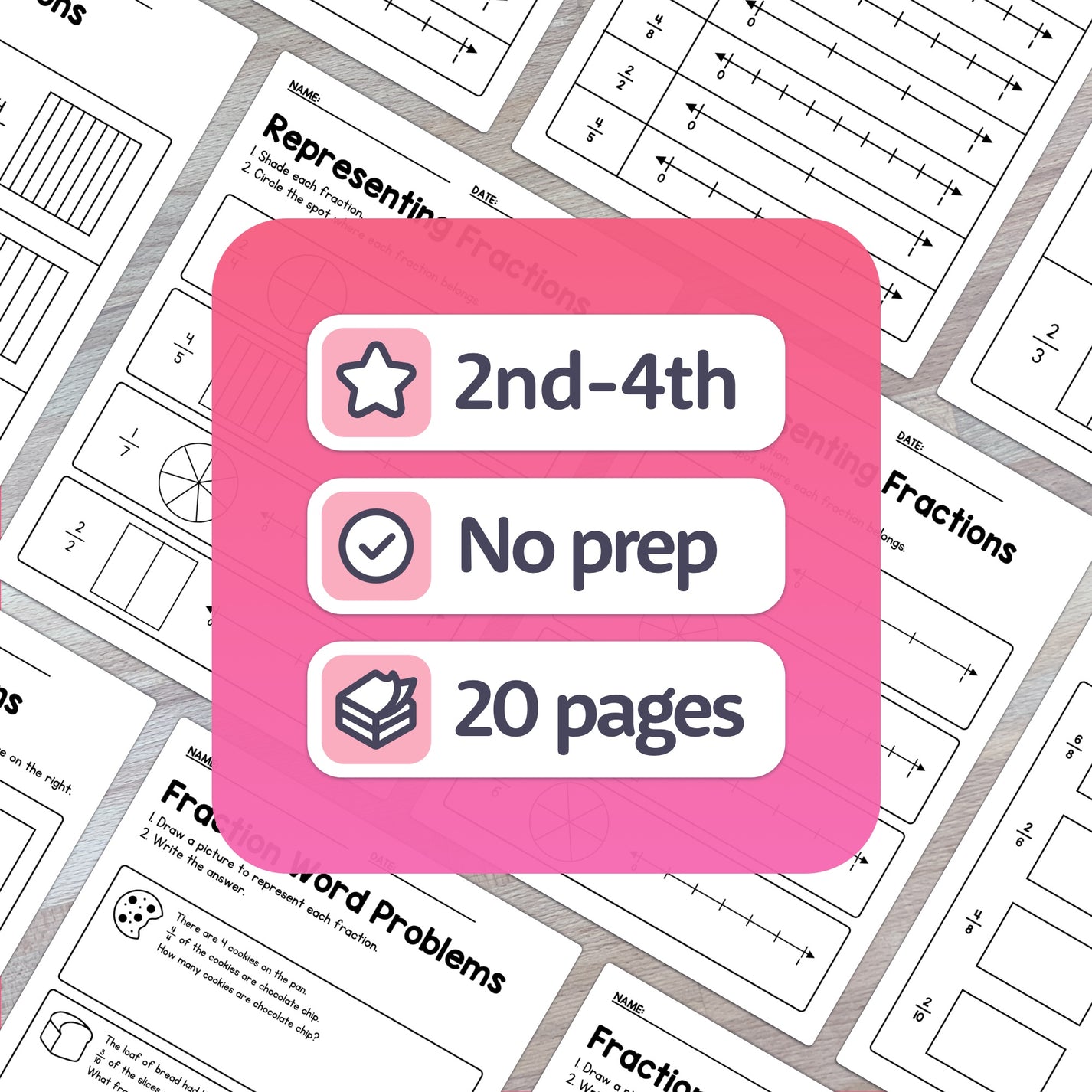 Fraction Worksheets (Printable PDF) – That Little Robot