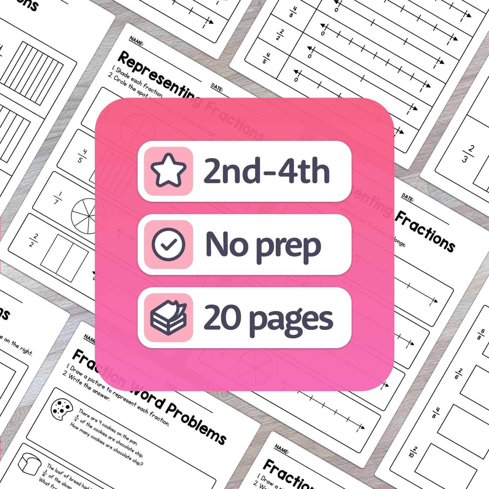 Fraction Worksheets (Printable PDF) – That Little Robot