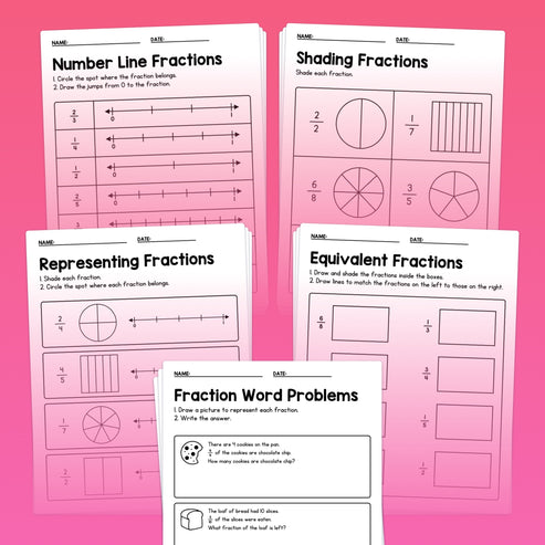 Fraction Worksheets (Printable PDF) – That Little Robot