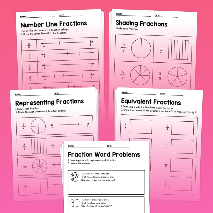 Fraction Worksheets (Printable PDF) – That Little Robot