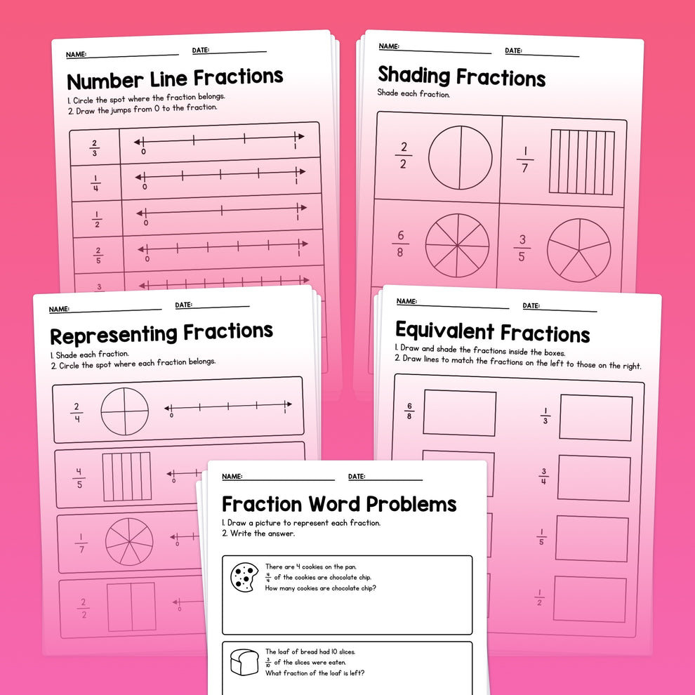 Fraction Worksheets (Printable PDF) – That Little Robot