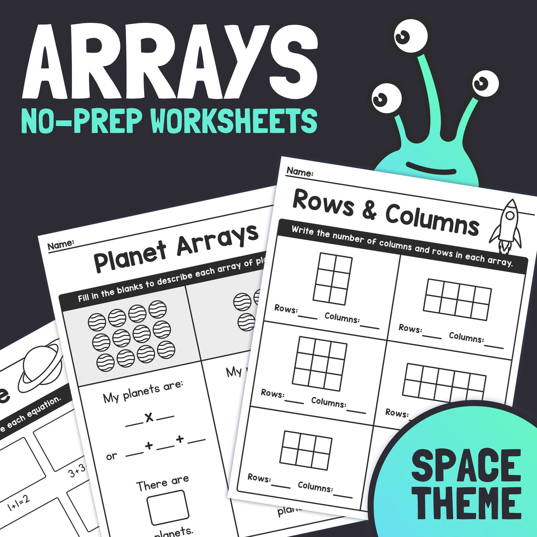 Sample: Space Arrays Worksheets – That Little Robot