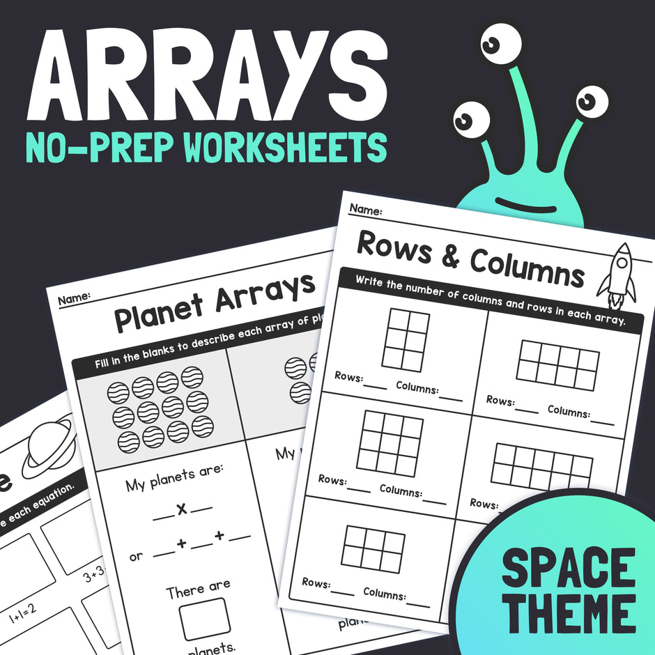 Sample: Space Arrays Worksheets – That Little Robot