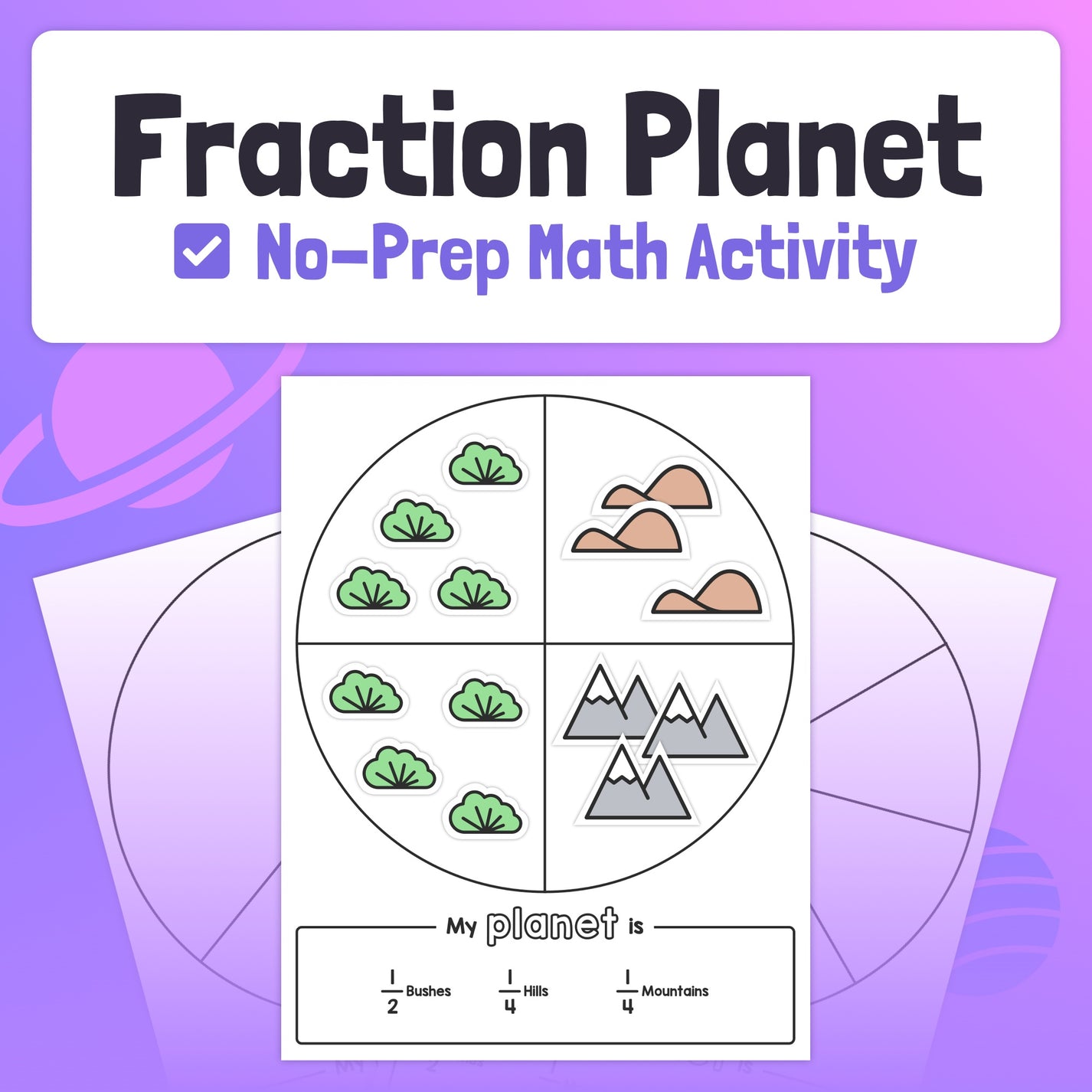 Fraction Planets Activity (Printable PDF) – That Little Robot