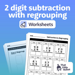 2-Digit Subtraction with Regrouping Worksheets (Printable PDF) – That ...