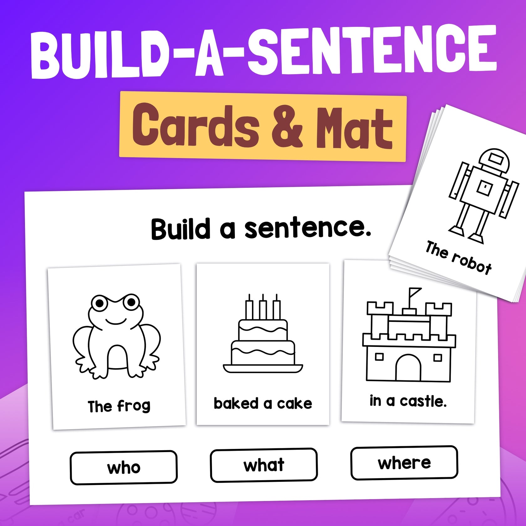 Build-a-Sentence Center (Printable PDF) – That Little Robot