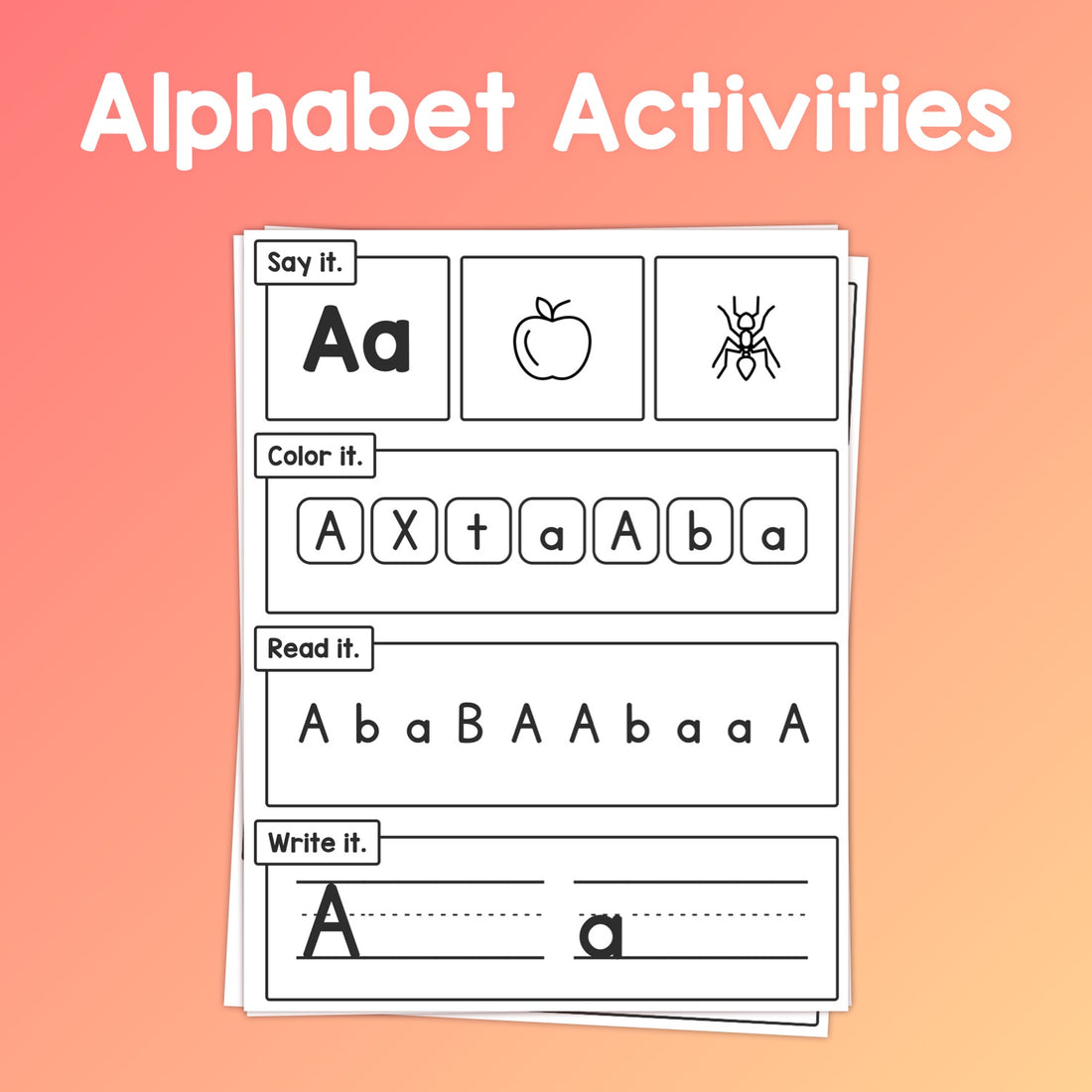 Alphabet Letter Sounds and Identification Activities (Printable PDF ...
