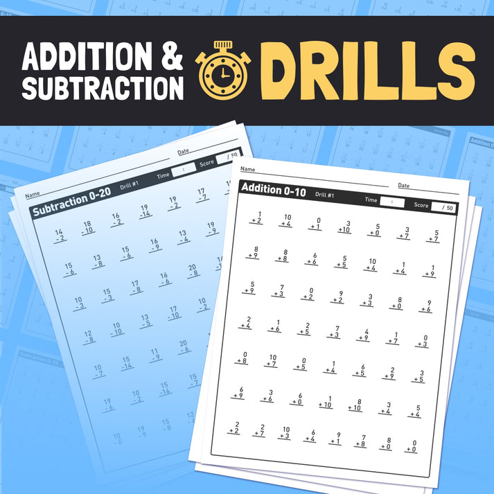 Differentiated Addition and Subtraction Drills (Printable PDF) – That ...