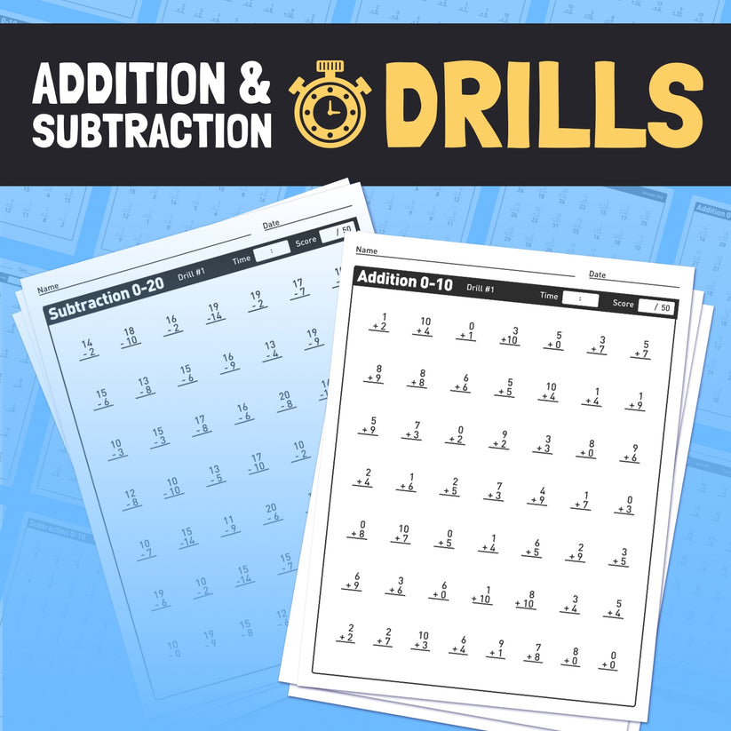 Differentiated Addition and Subtraction Drills (Printable PDF) – That ...