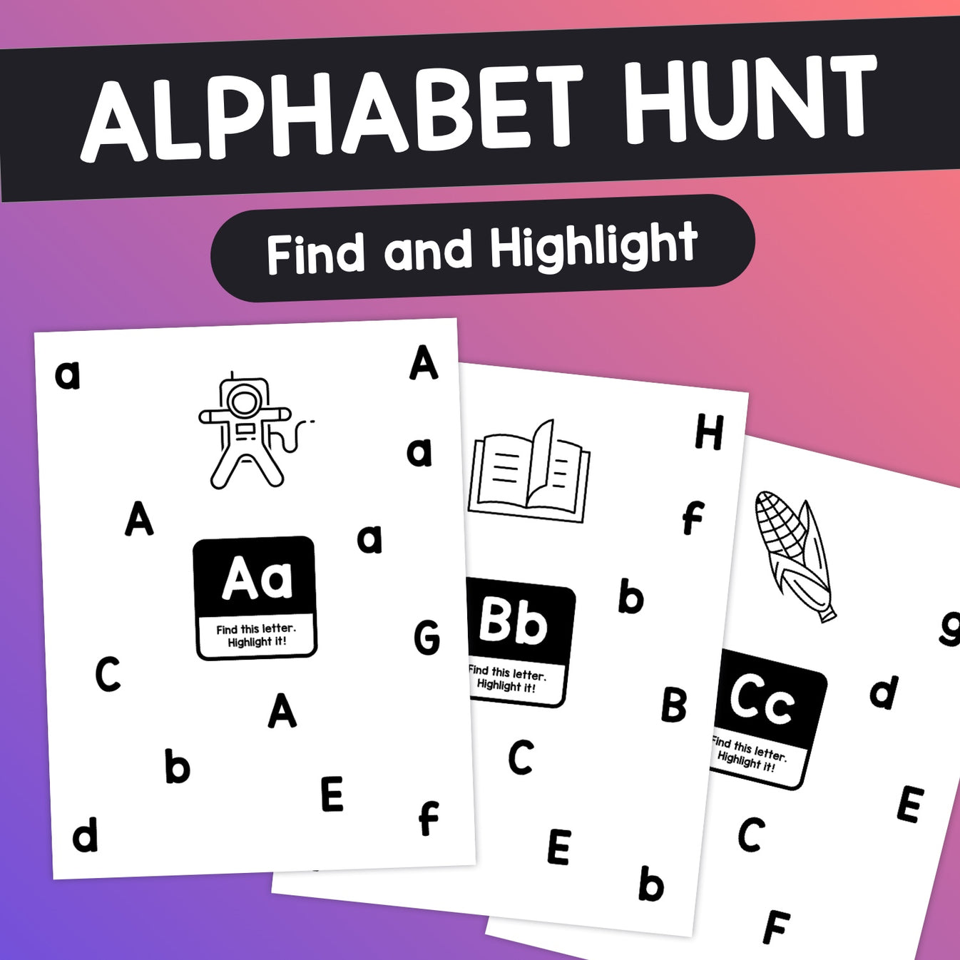 Alphabet Letter Identification Worksheets (Printable PDF) – That Little ...