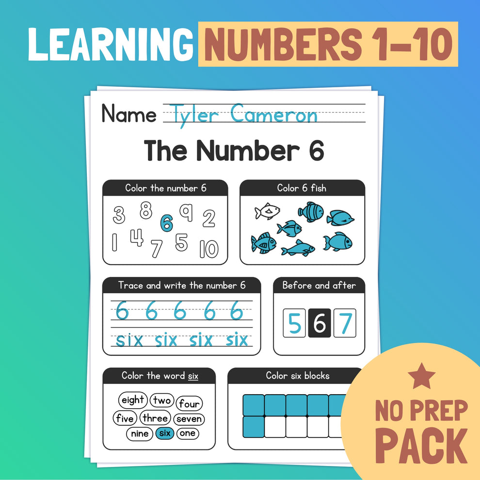 Learning Numbers 1-10 Worksheets (Printable PDF) – That Little Robot