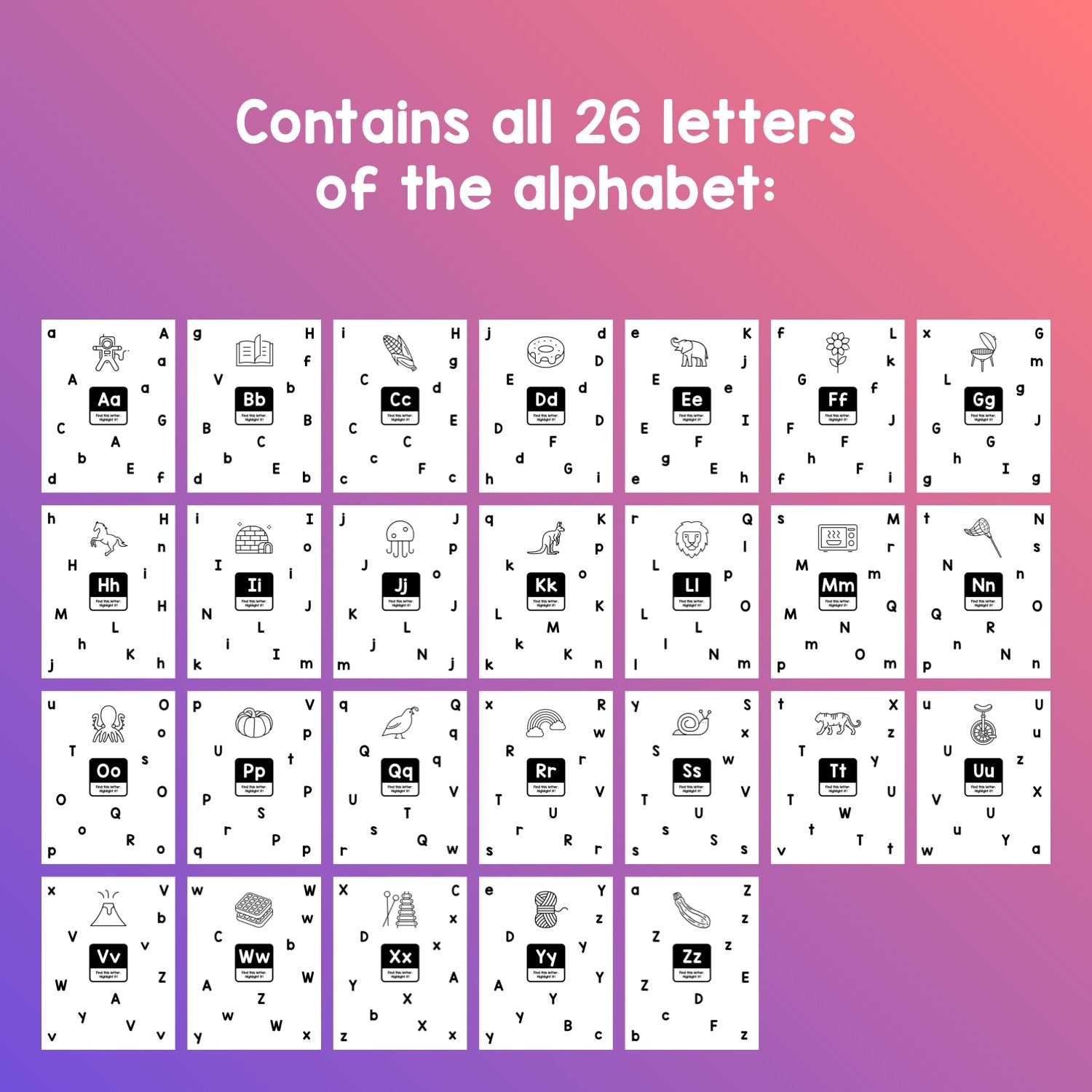 Alphabet Letter Identification Worksheets (Printable PDF) – That Little ...