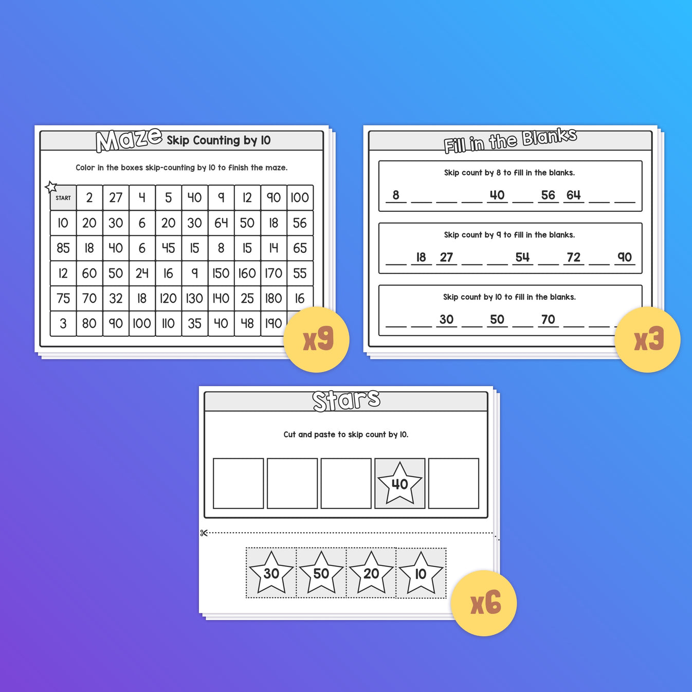Skip Counting Worksheets – That Little Robot