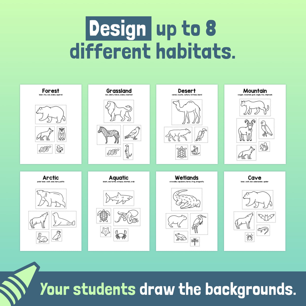 Animal Ecosystems and Habitats Craft (Printable PDF) – That Little Robot