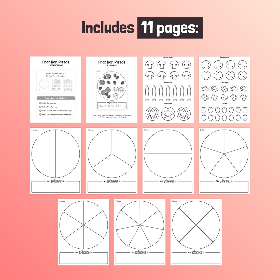 Fraction Pizza Activity (Printable PDF) – That Little Robot