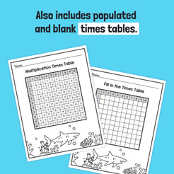 Ocean Times Tables Worksheets – That Little Robot