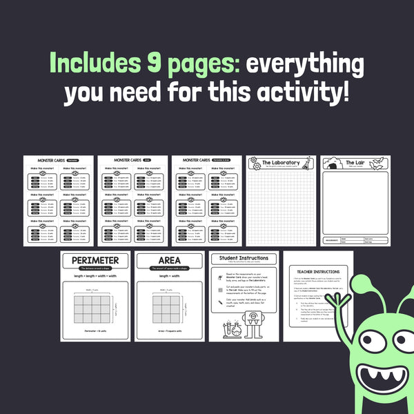 Area and Perimeter Monsters Activity (Printable PDF) – That Little Robot