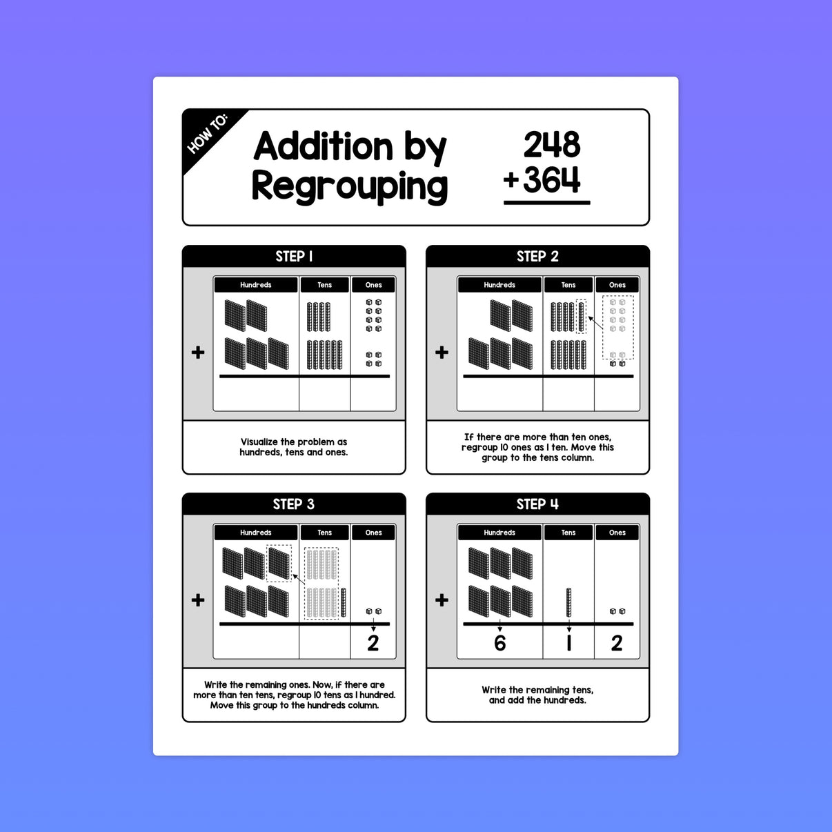 3-Digit Addition with Regrouping Worksheets (Printable PDF) – That ...