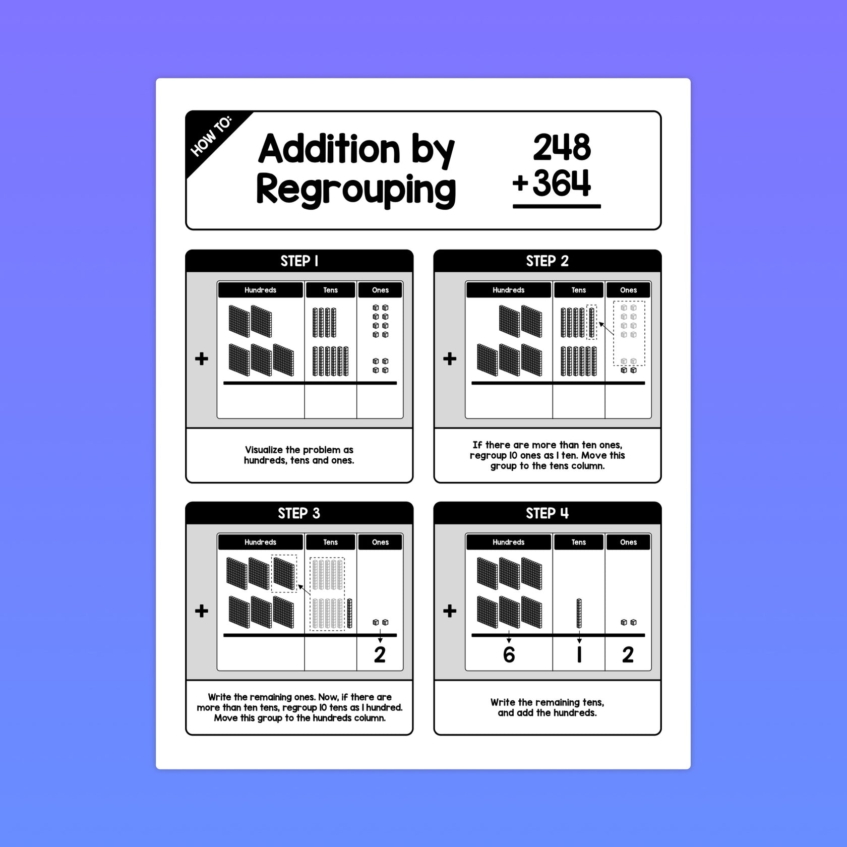 3-Digit Addition with Regrouping Worksheets (Printable PDF) – That ...