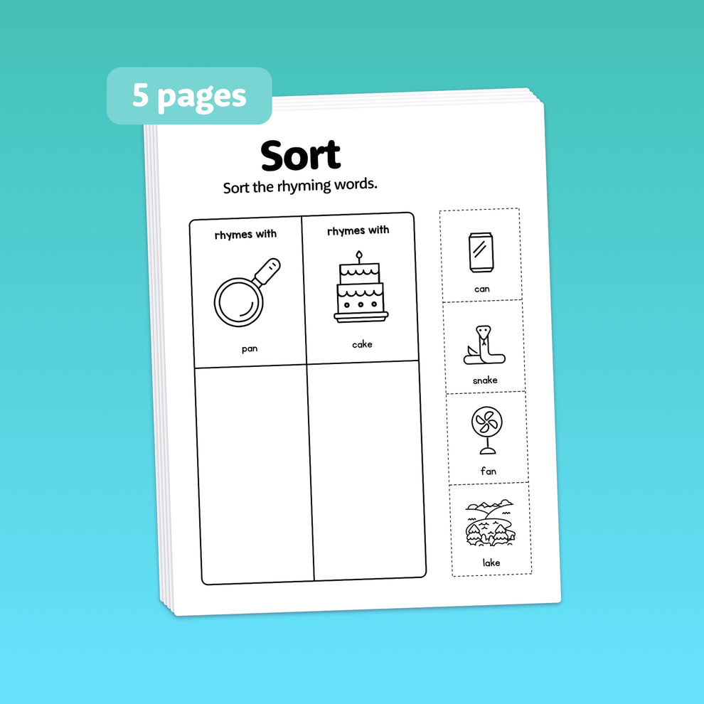 Rhyming Words Worksheets – That Little Robot