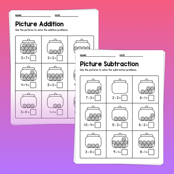 Addition and Subtraction Within 10 Worksheets (Printable PDF) – That ...