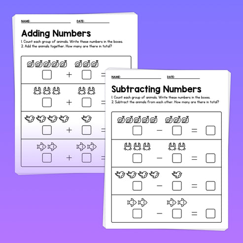 Addition and Subtraction Within 10 Worksheets (Printable PDF) – That ...