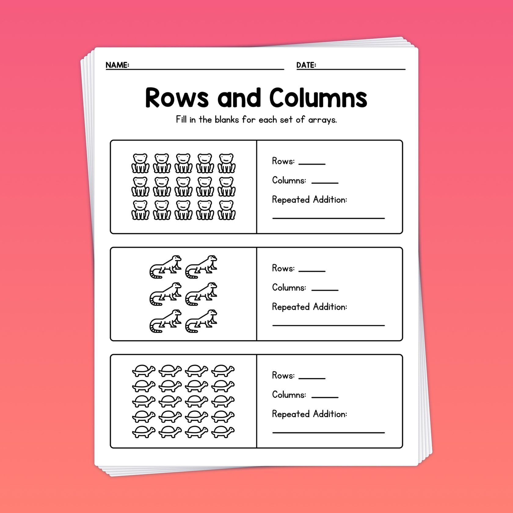 Array Worksheets (Printable PDF) – That Little Robot