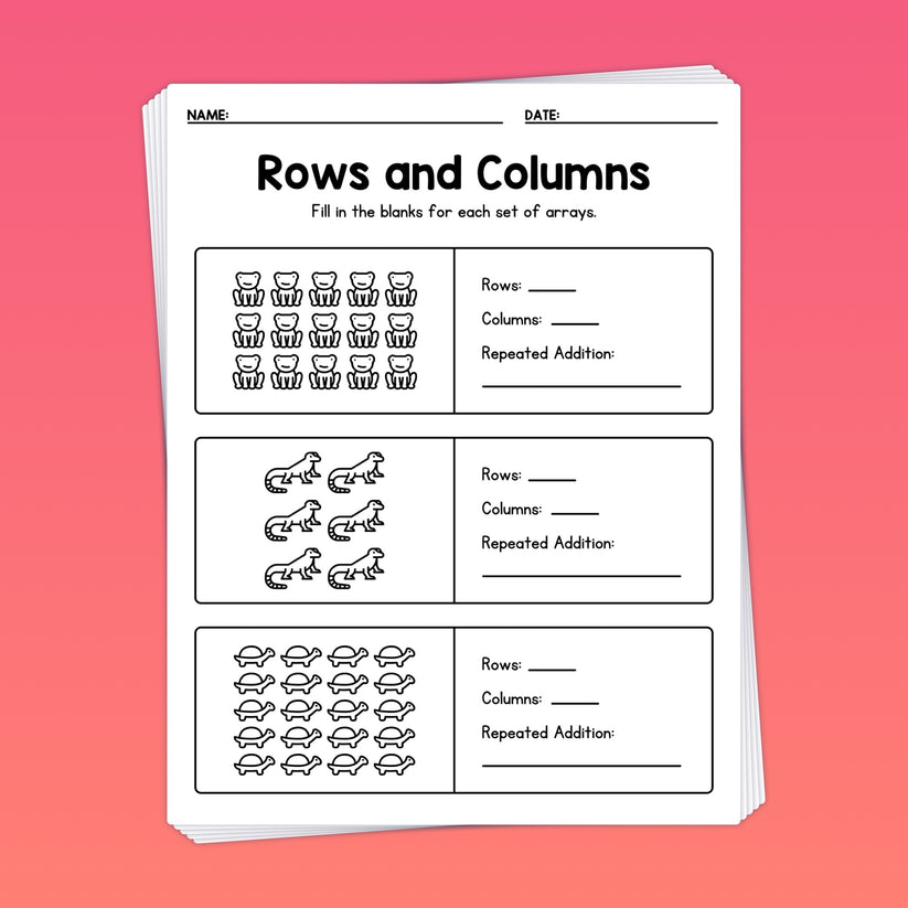 Array Worksheets (Printable PDF) – That Little Robot