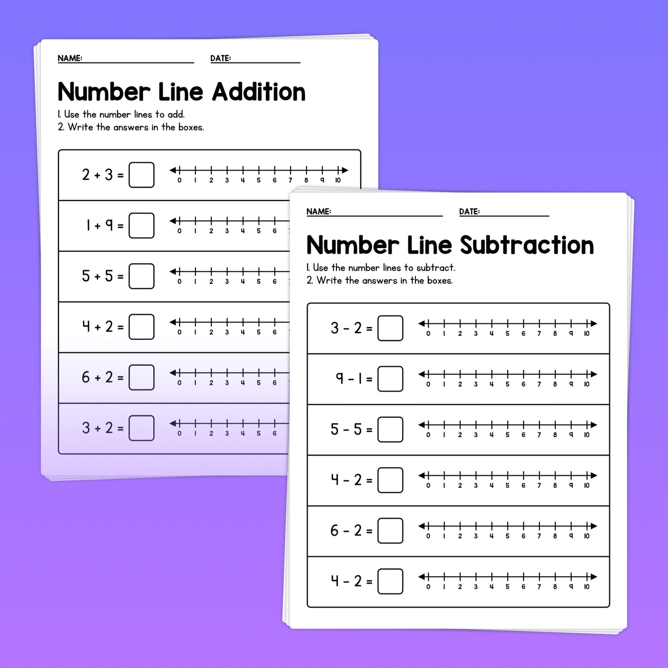 Addition and Subtraction Within 10 Worksheets (Printable PDF) – That ...