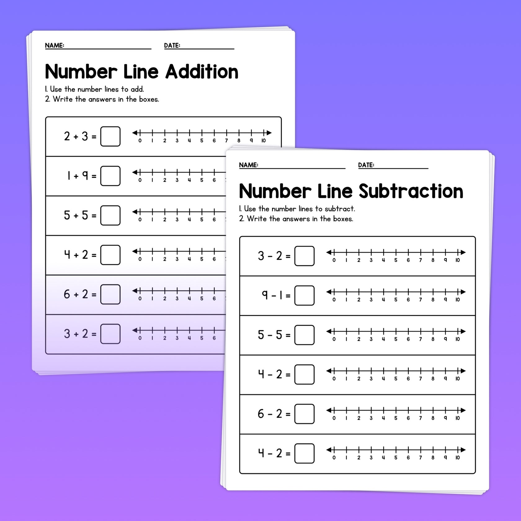 Addition and Subtraction Within 10 Worksheets (Printable PDF) – That ...
