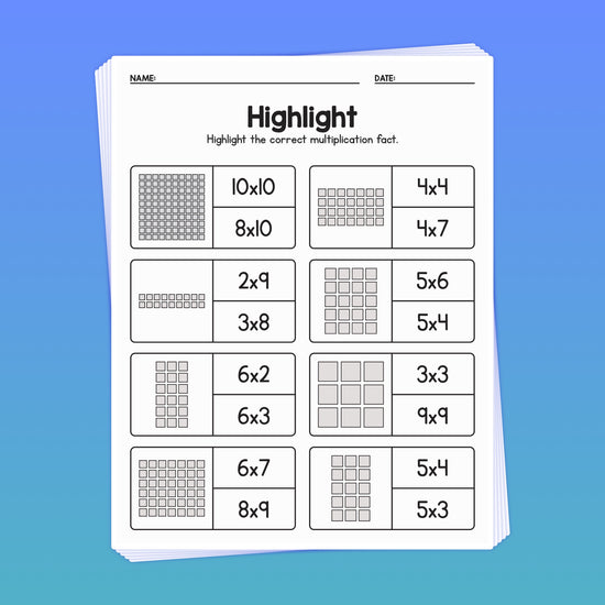 Multiplication Array Worksheets – That Little Robot