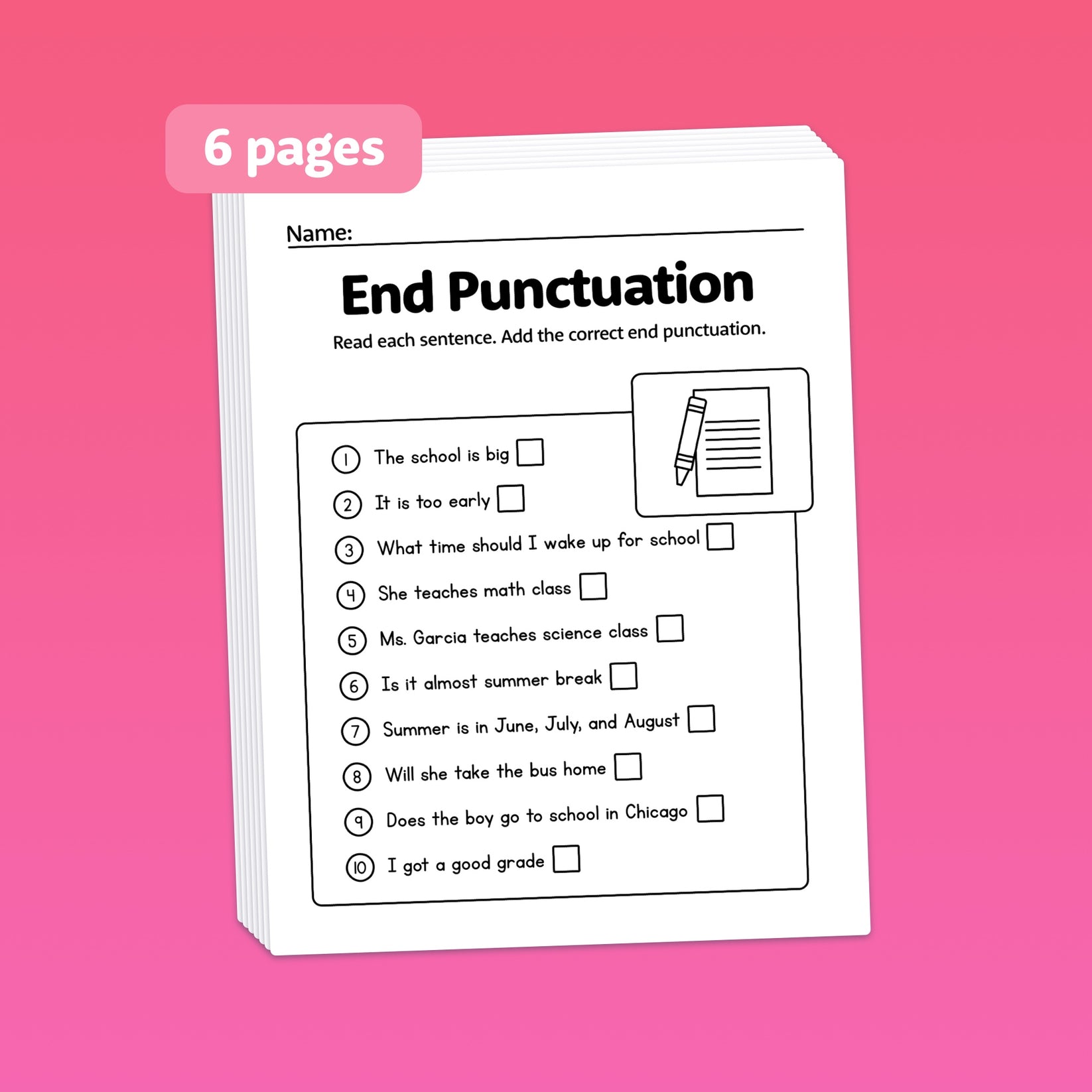 Capitalization & End Punctuation Worksheets (Printable PDF) – That ...