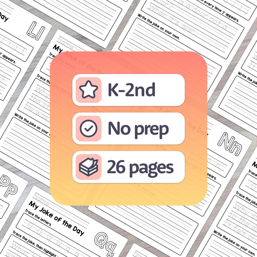 Daily Joke Handwriting Worksheets (Printable PDF) – That Little Robot