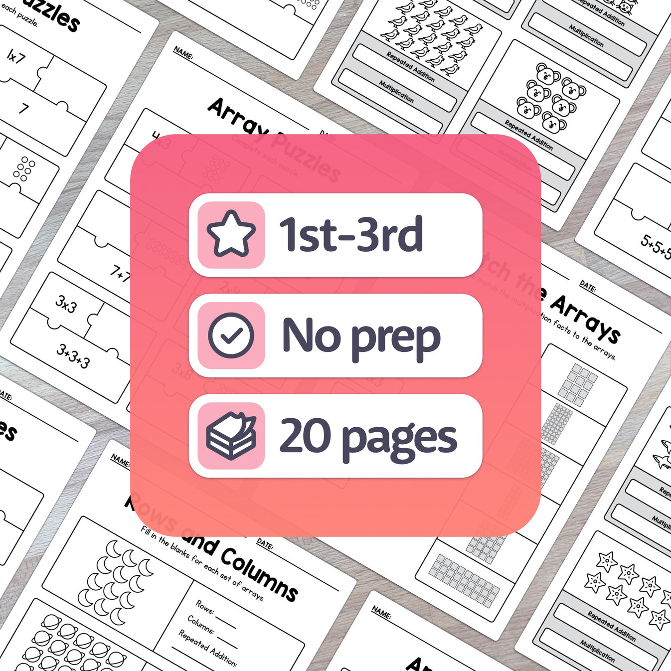 Array Worksheets Printable Pdf That Little Robot