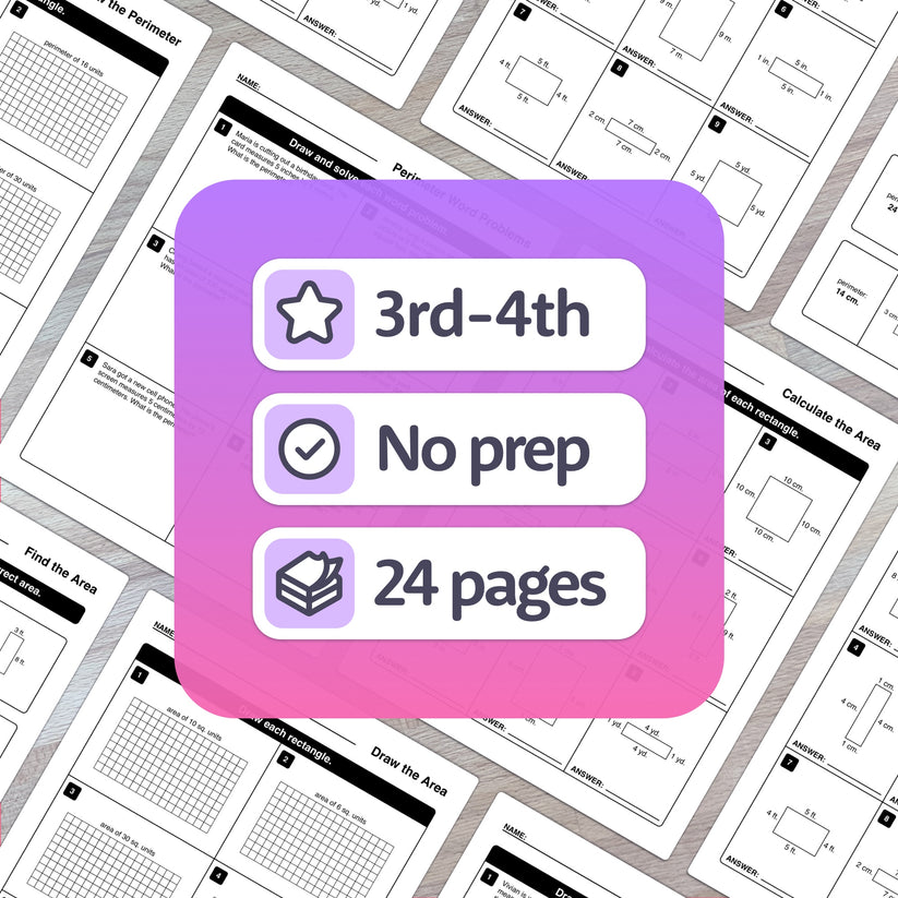 Area and Perimeter of Rectangles Worksheets (Printable PDF) – That ...