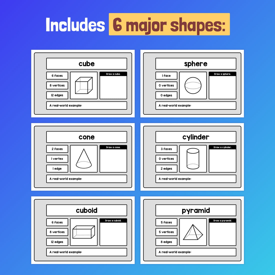 3D Shapes Flip Book (Printable PDF) – That Little Robot