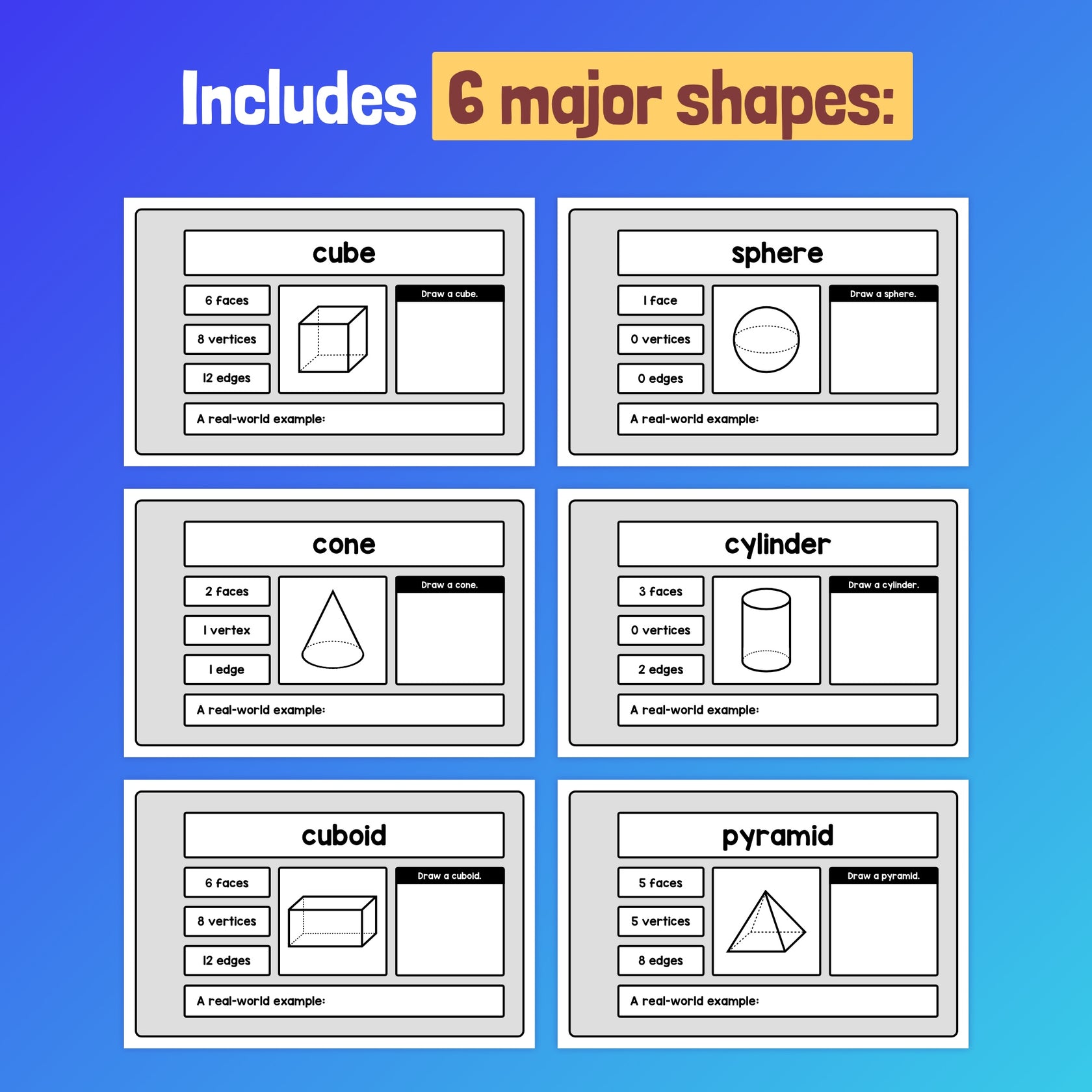 3D Shapes Flip Book (Printable PDF) – That Little Robot