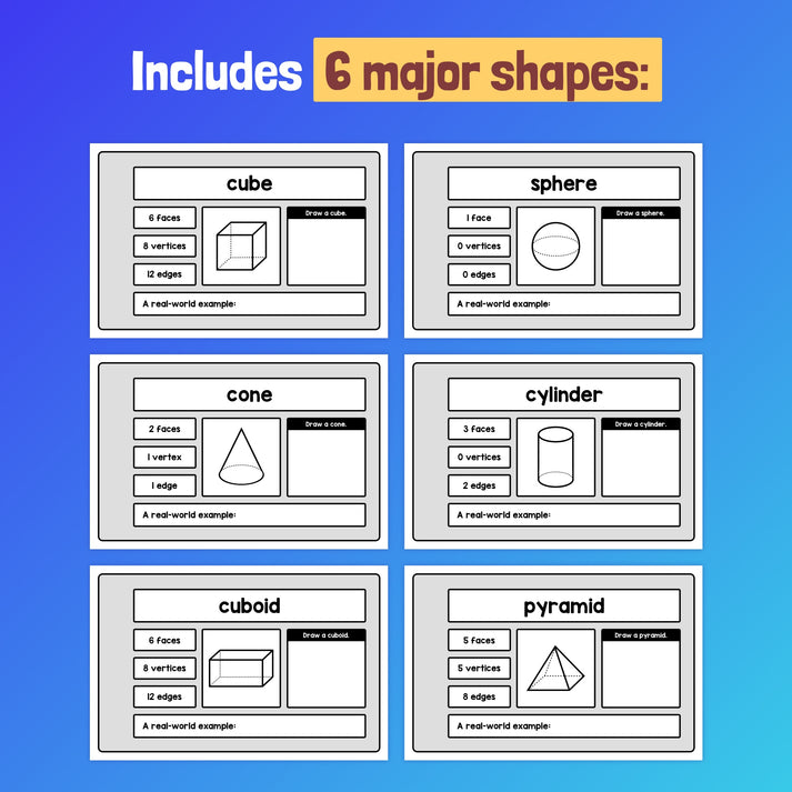 3D Shapes Flip Book (Printable PDF) – That Little Robot