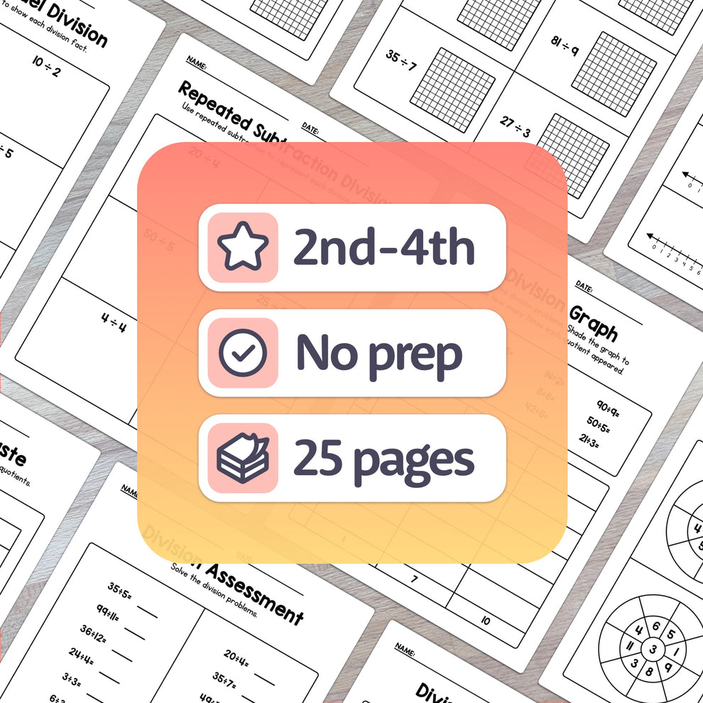 1-12 Division Worksheets (Printable PDF) – That Little Robot