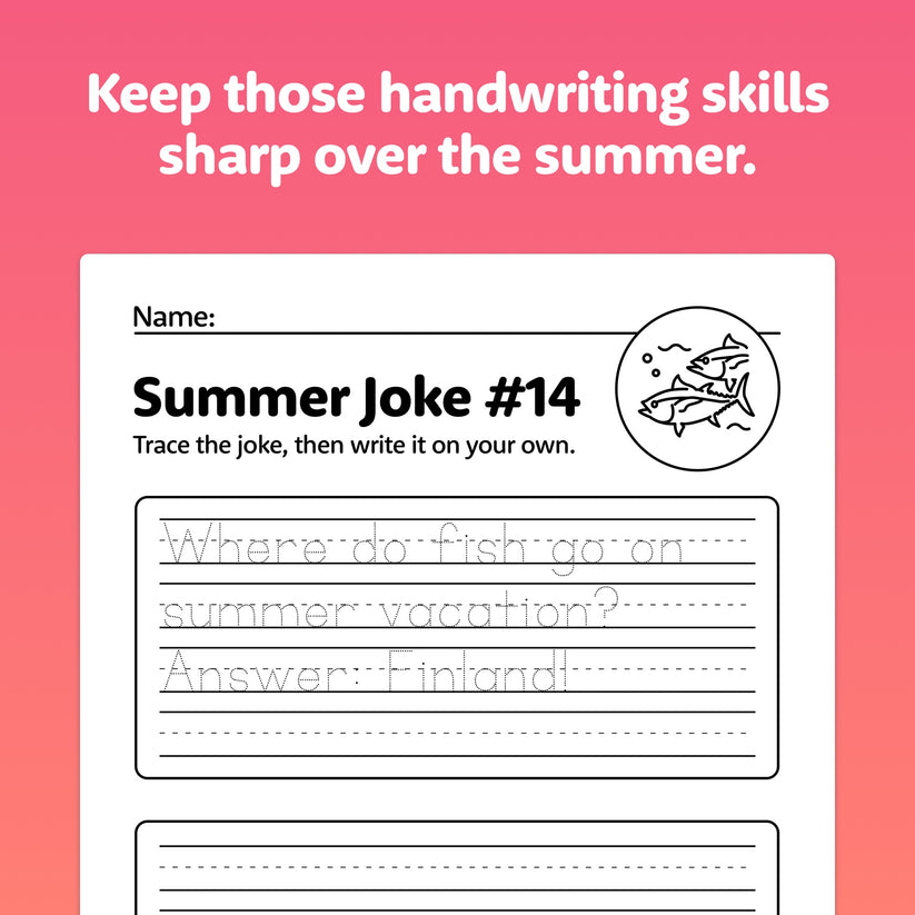 Summer Handwriting Worksheets – That Little Robot