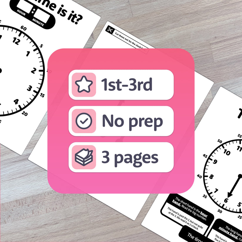 Analog Clocks Anchor Charts (Printable PDF) – That Little Robot