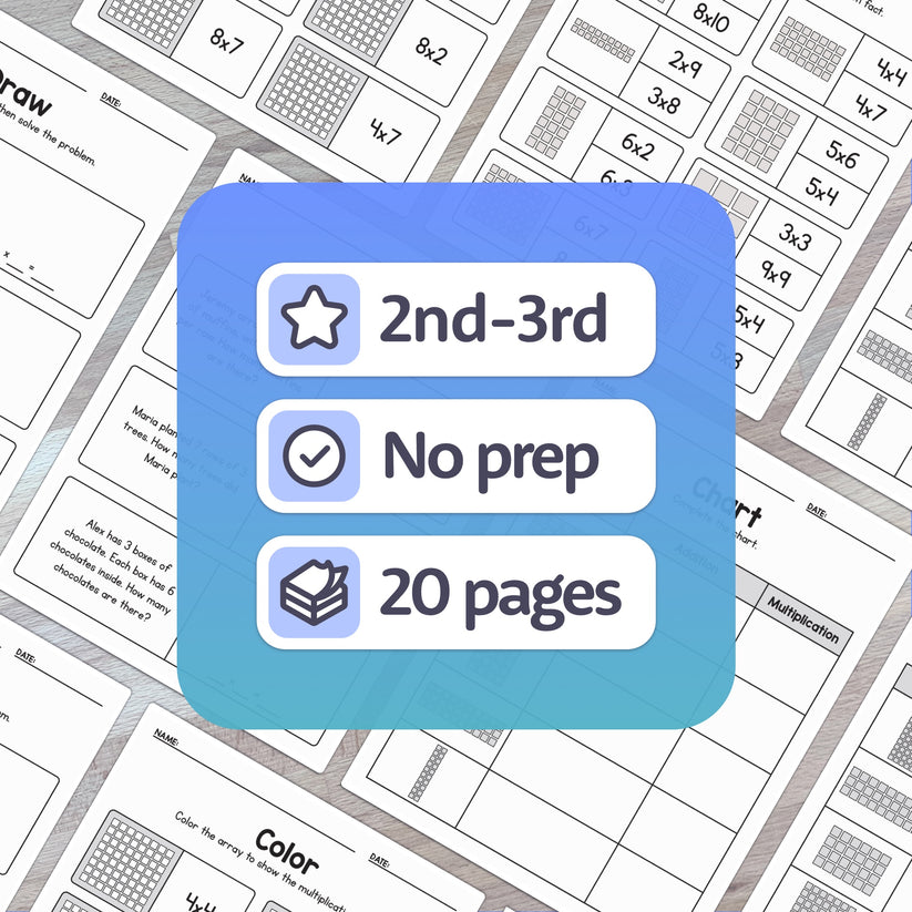 Multiplication Array Worksheets – That Little Robot