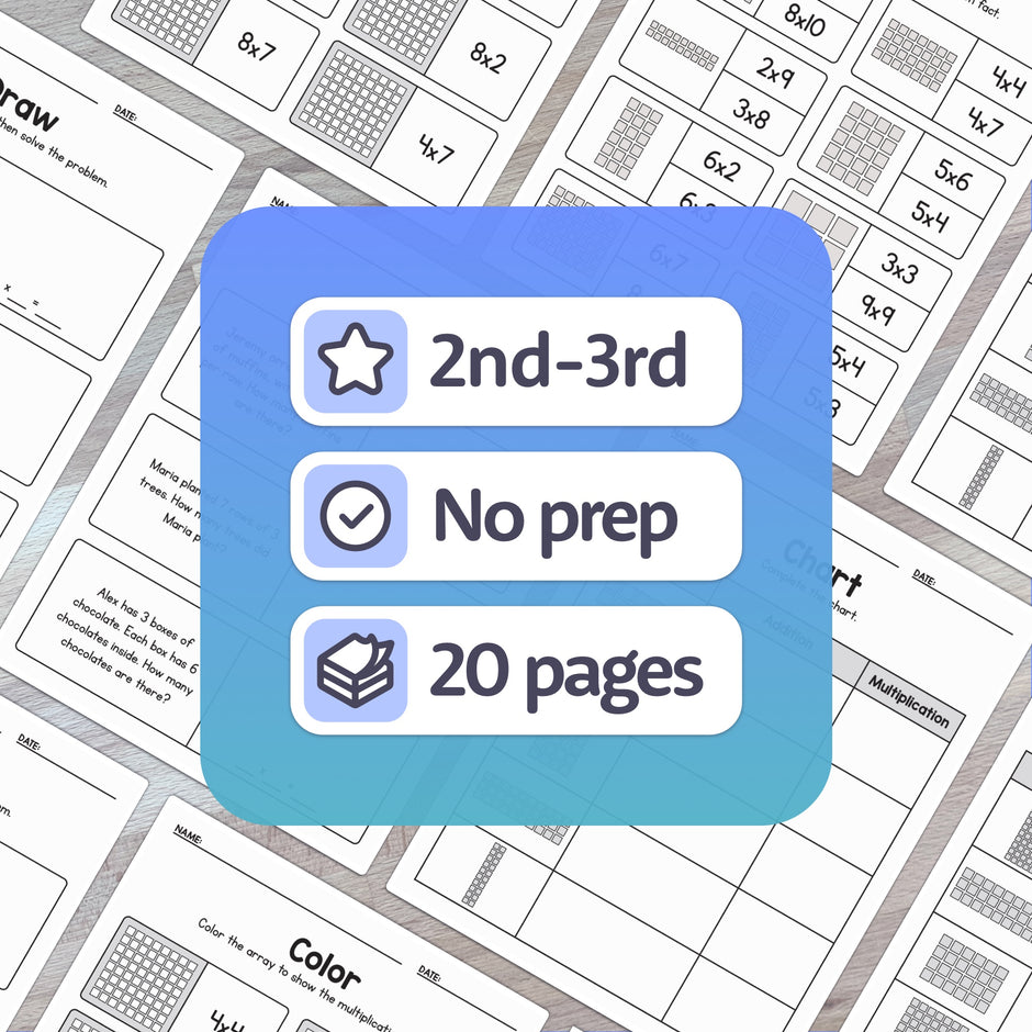 Sample: Space Arrays Worksheets – That Little Robot