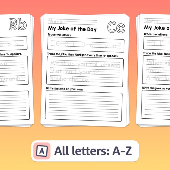 Daily Joke Handwriting Worksheets (Printable PDF) – That Little Robot