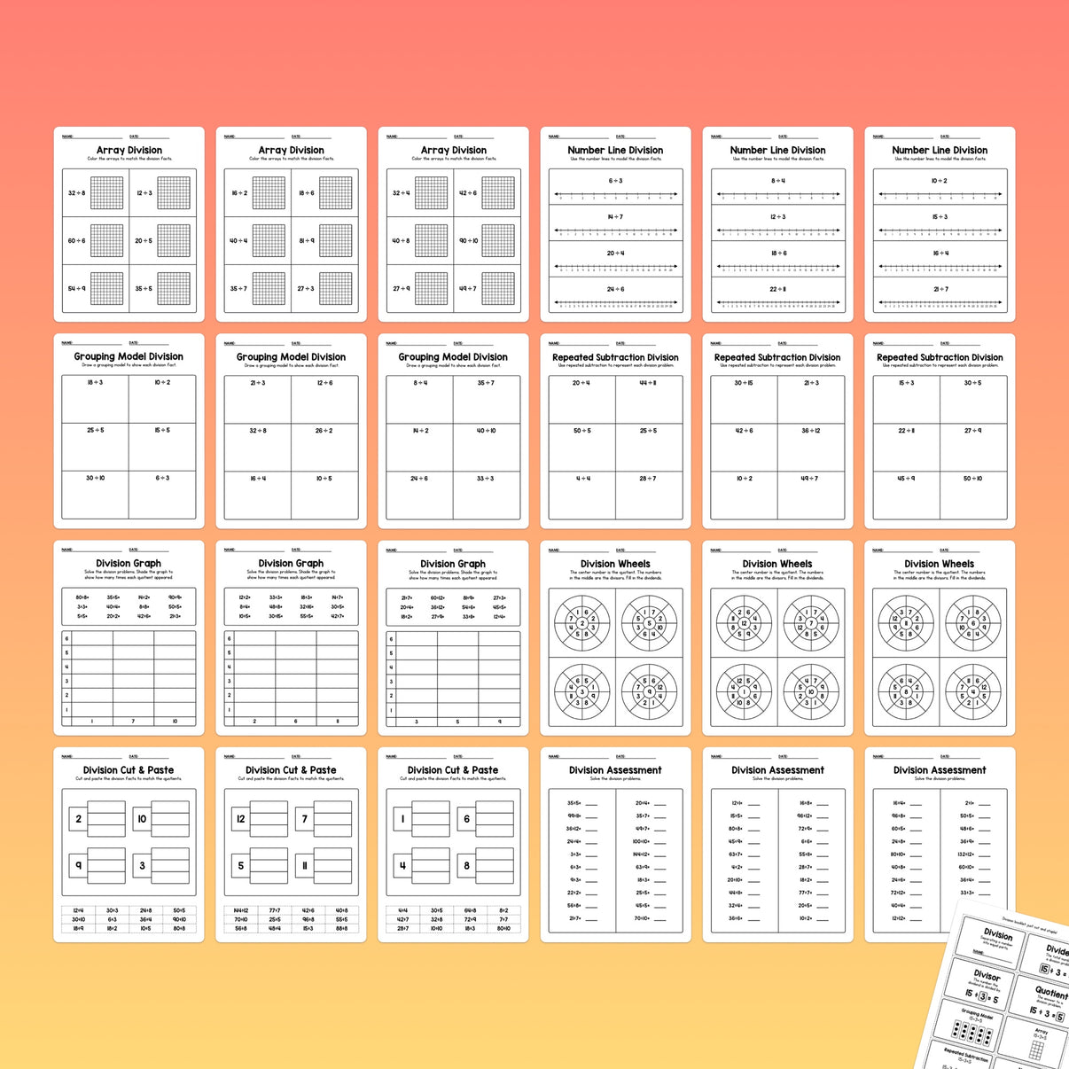 1-12 Division Worksheets (Printable PDF) – That Little Robot