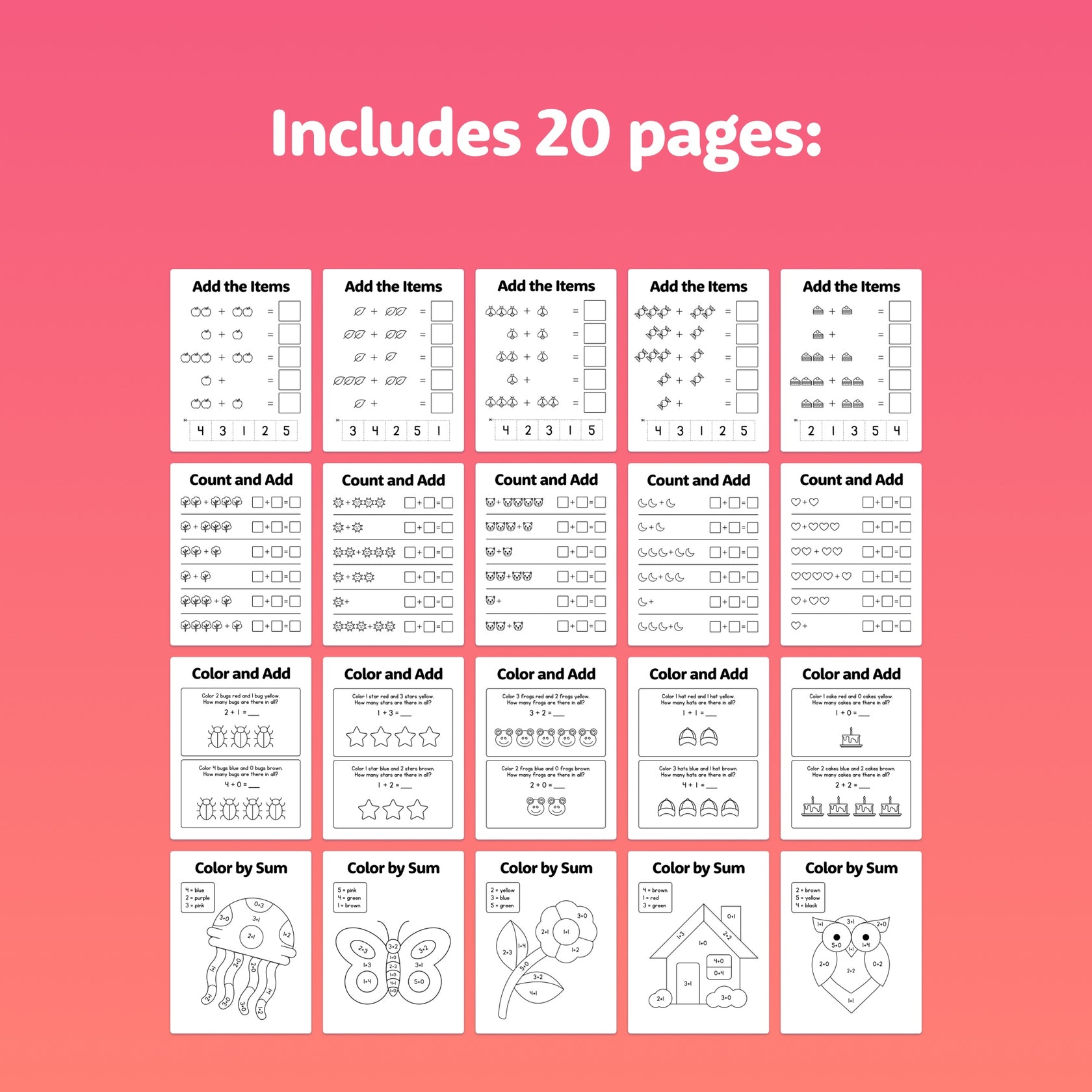 Addition Within 5 Worksheets (Printable PDF) – That Little Robot
